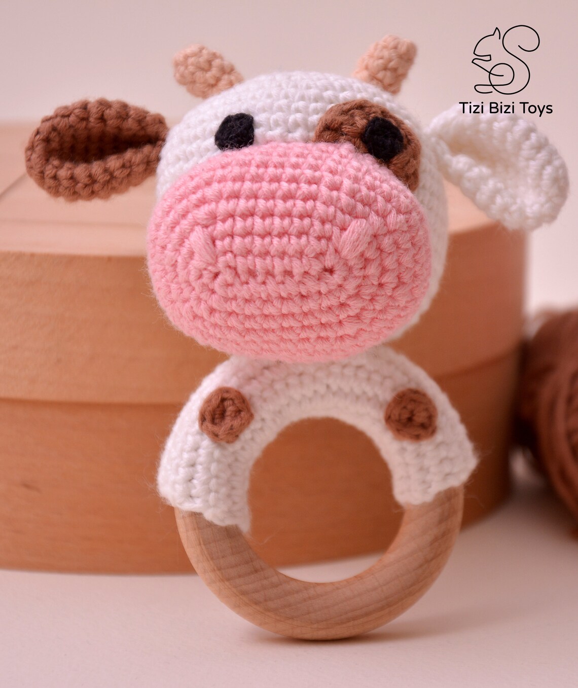 Baby Rattle Crochet Pattern Cow Cute Amigurumi Animal | Etsy