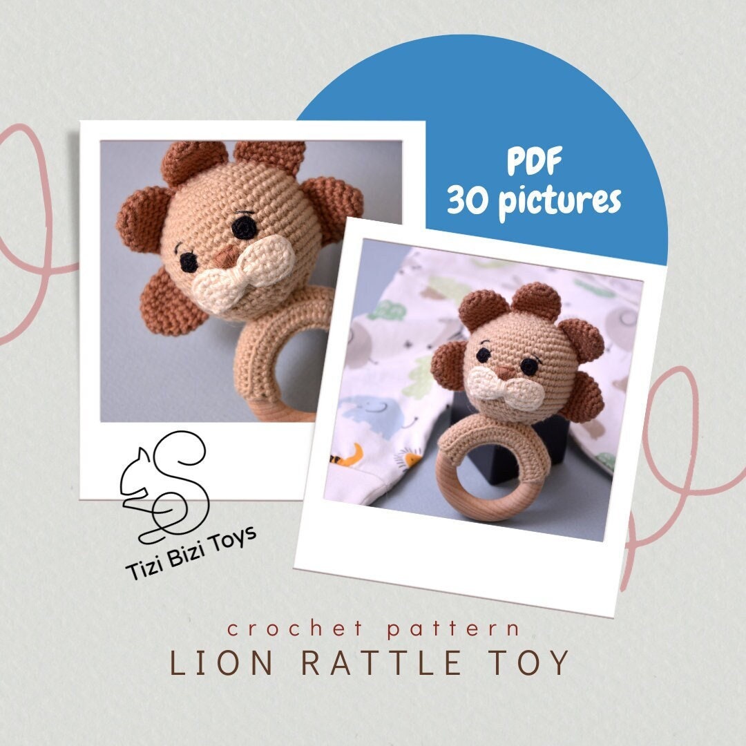 Lion Baby Rattle Crochet Pattern, Lion Amigurumi Pattern, Easy Baby ...