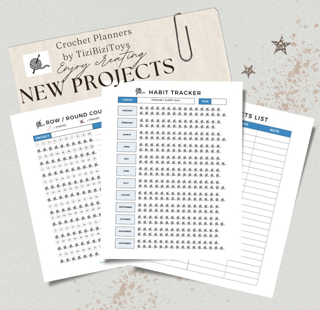 Printable Crochet Habit Tracker PDF, Digital Crochet Planner, Instant ...