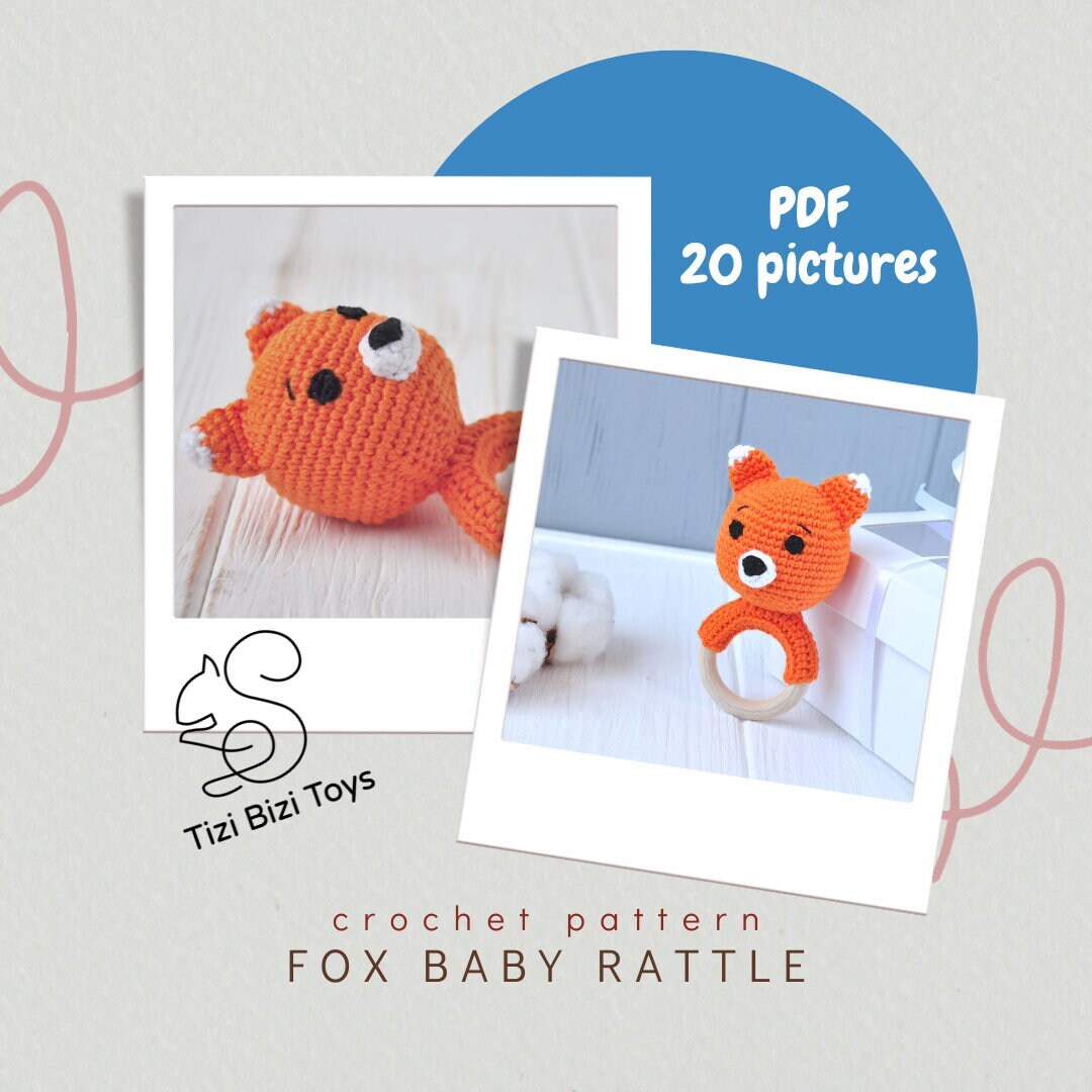 Fox Baby Rattle Crochet Pattern, Fox Rattle Amigurumi, Cute Baby Fox ...