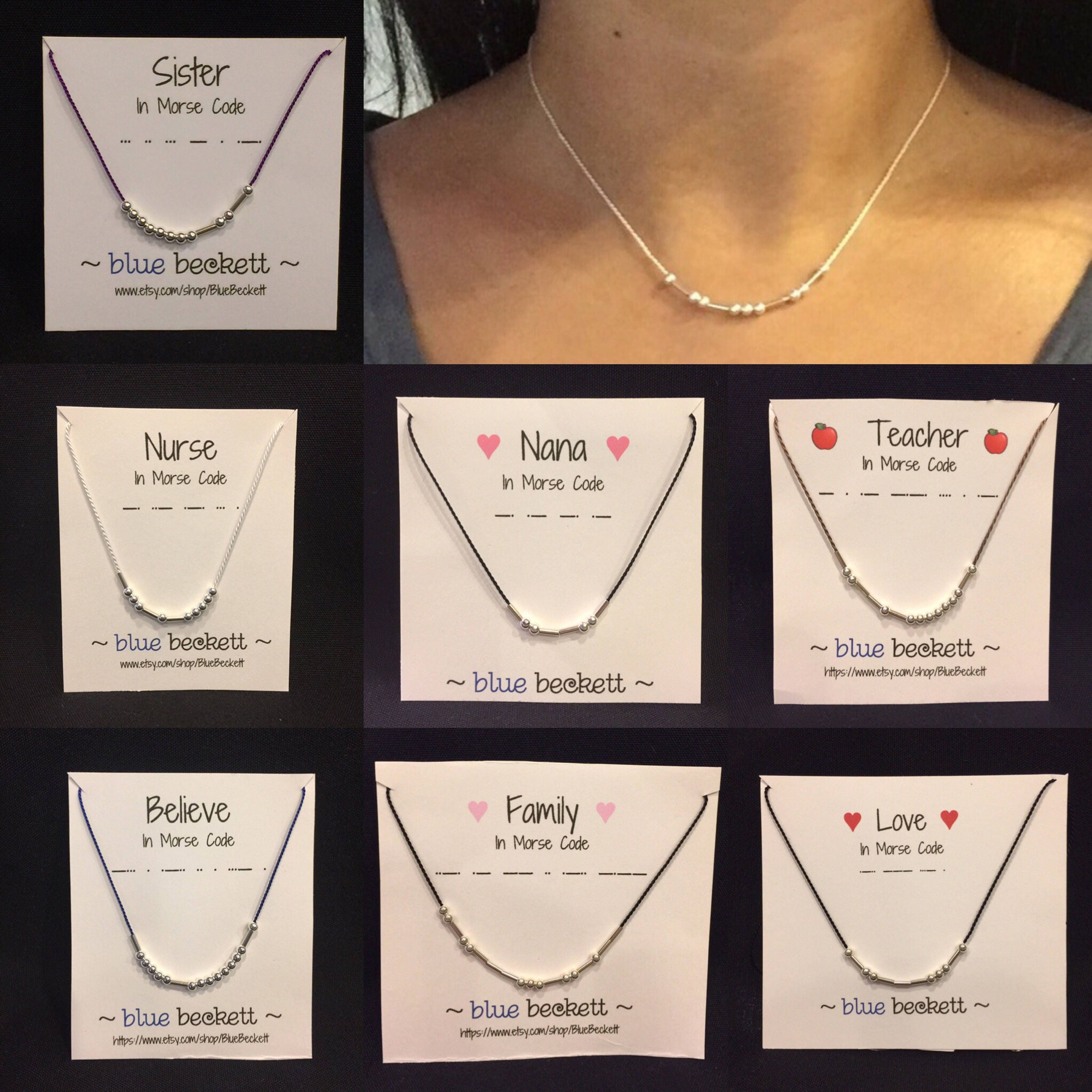 Morse Code Necklace 'I Love You' Sterling Silver | Etsy
