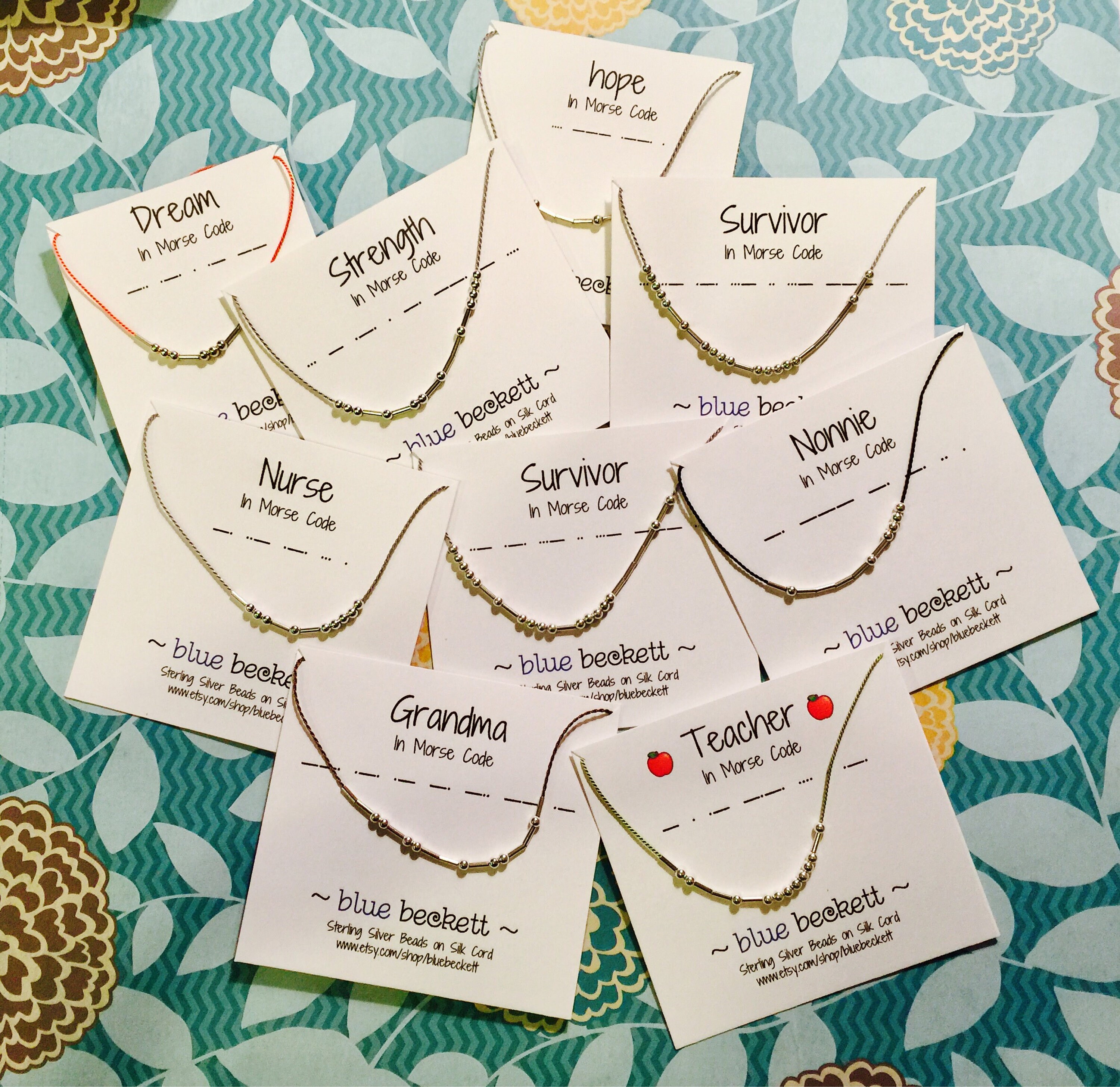 Morse Code Necklace 'I Love You' Sterling Silver | Etsy