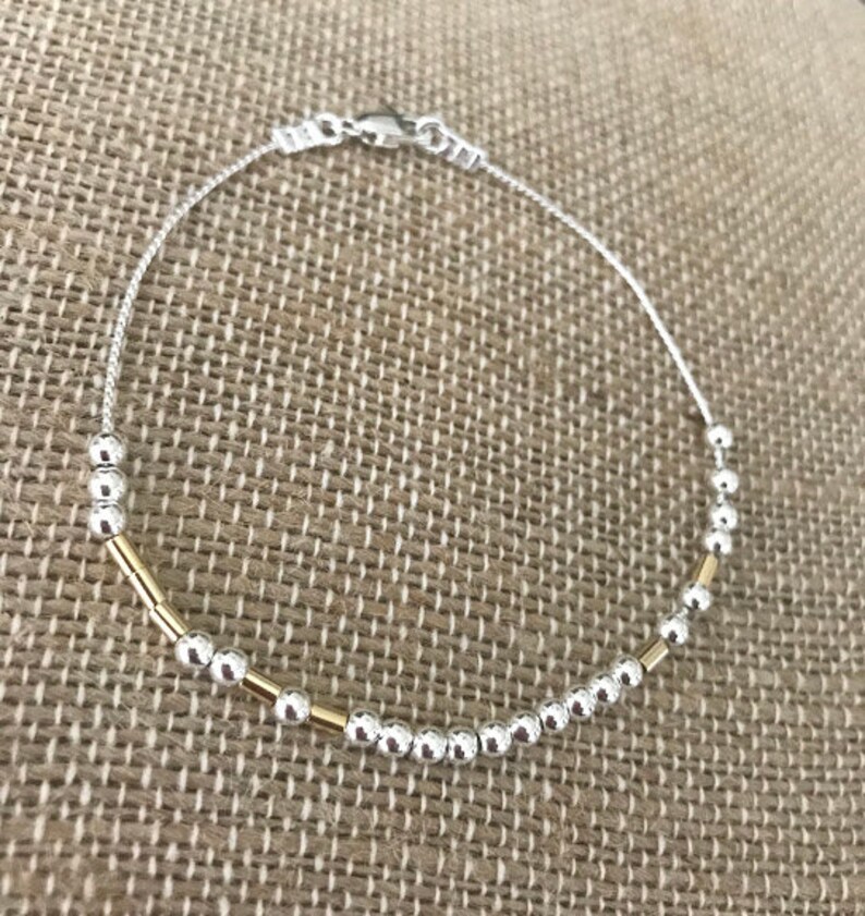 Gold Filled & Sterling Silver Morse Code Custom Bracelet / - Etsy