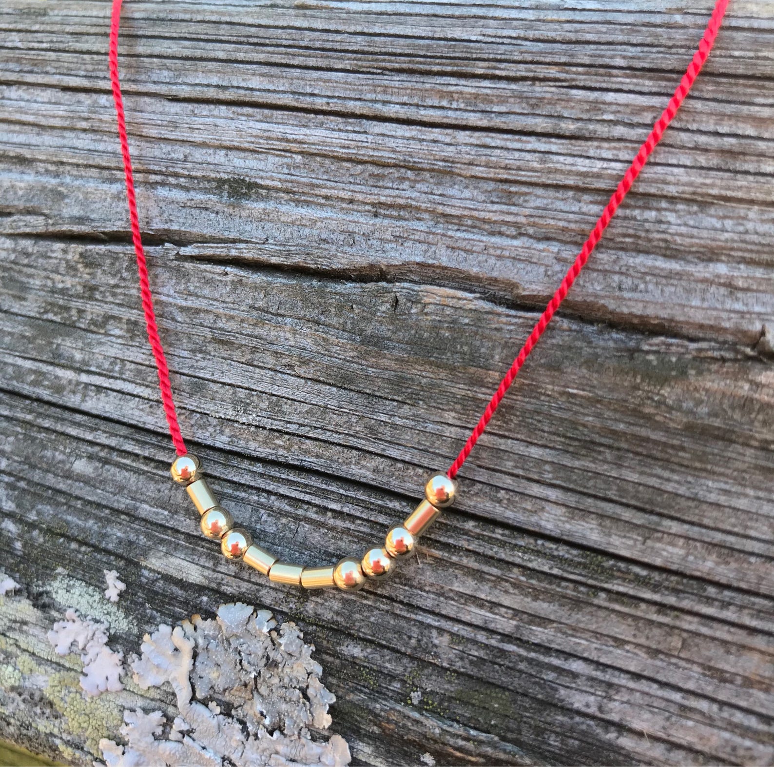 Morse Code love Necklace 14k Gold Filled Beads - Etsy