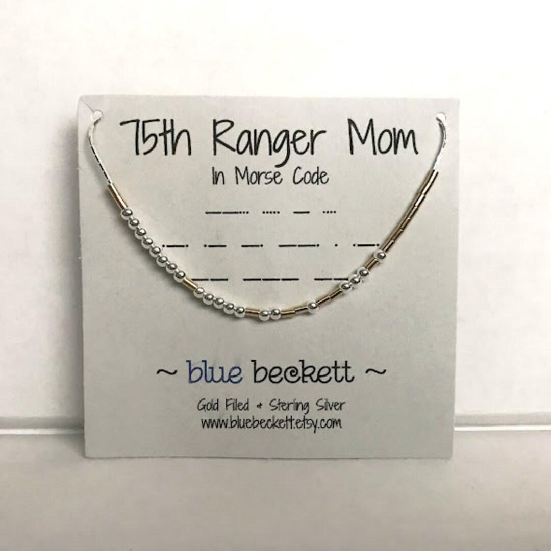 75th RANGER MOM Sterling Silver Morse Code Necklace / Personalize W ...