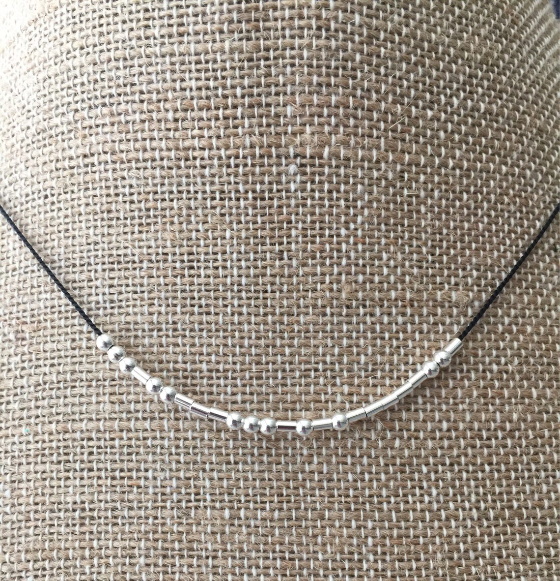 Morse Code Necklace 'I Love You' Sterling Silver | Etsy