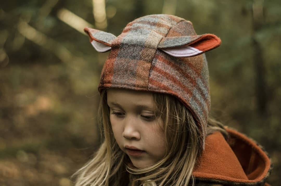 Kids Winter Tweed Wool Hat, Fox Hat Bonnet for Kids, Children Wool Warm ...