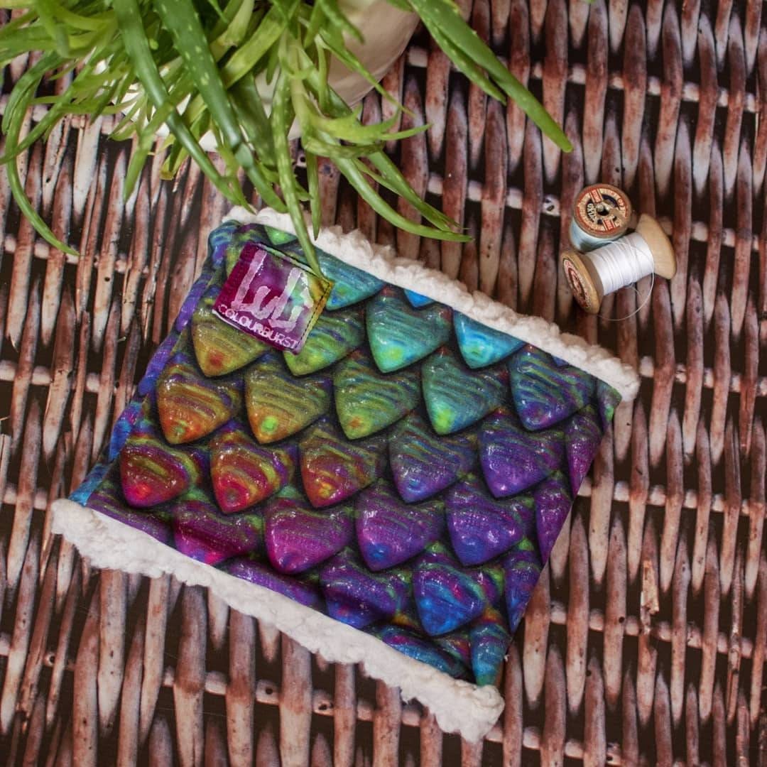 Snood Scarf for Kids, Rainbow Dragon Scale Warm Reversible Neckwarmer ...