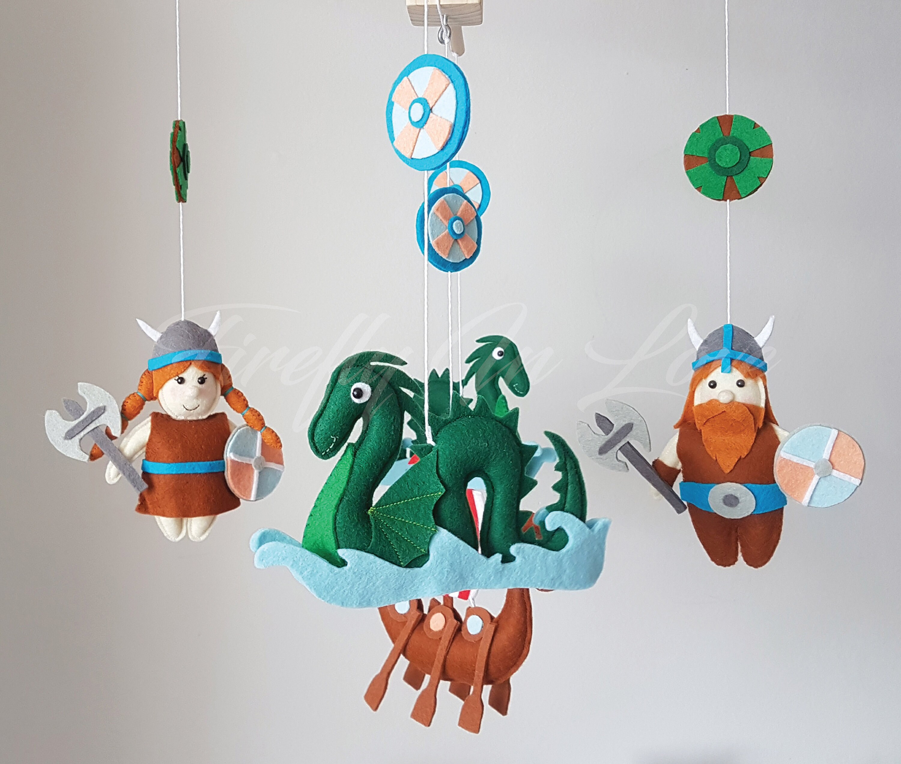 Viking Baby Mobile Dragon Mobile Viking Mobile with | Etsy