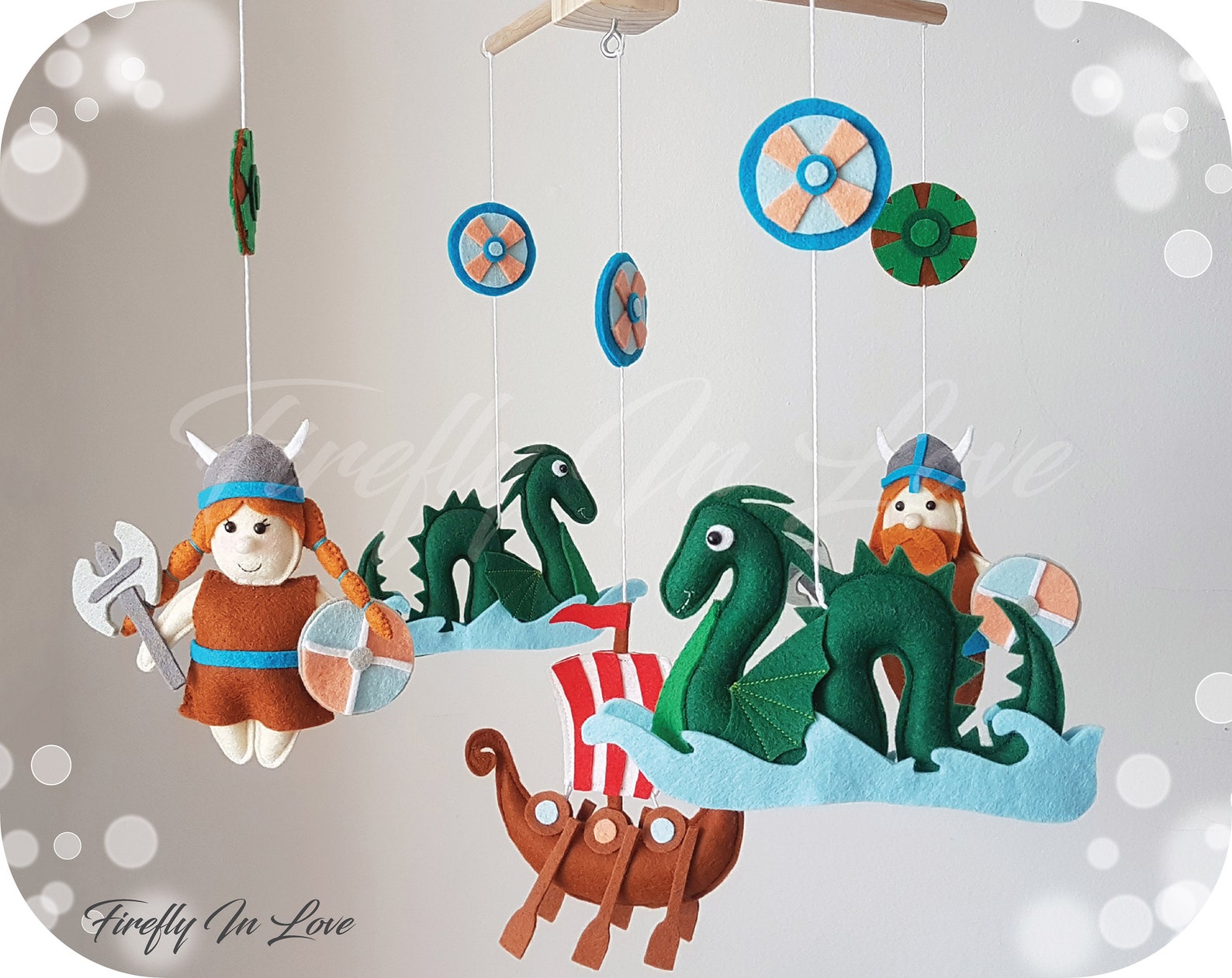 Viking Baby Mobile Dragon Mobile Viking Mobile with | Etsy