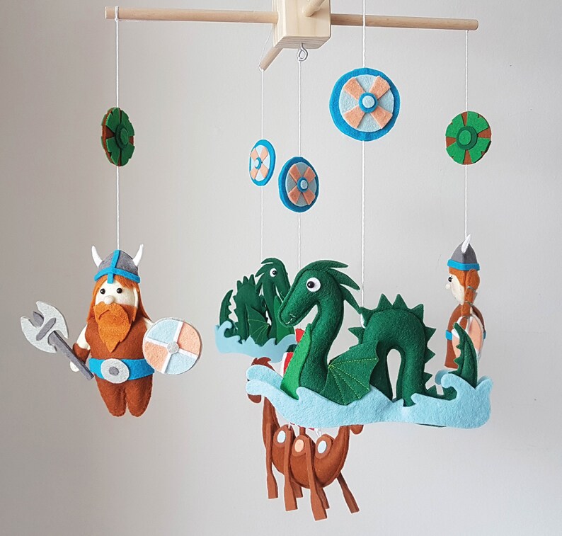 Viking Baby Mobile Dragon Mobile Viking Mobile With - Etsy