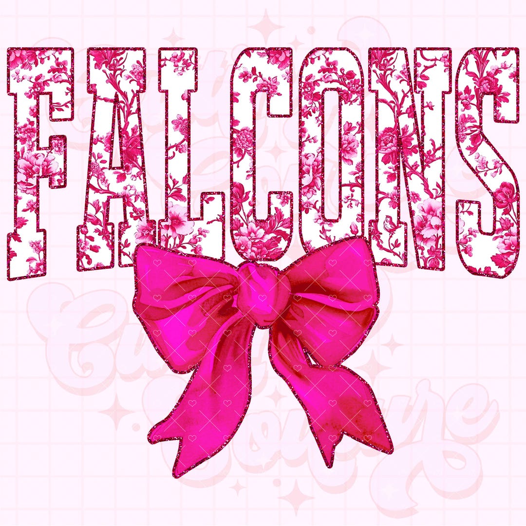Falcons Png, Pink Toile Png, Falcons Sublimation, Game Day Png, Falcons ...