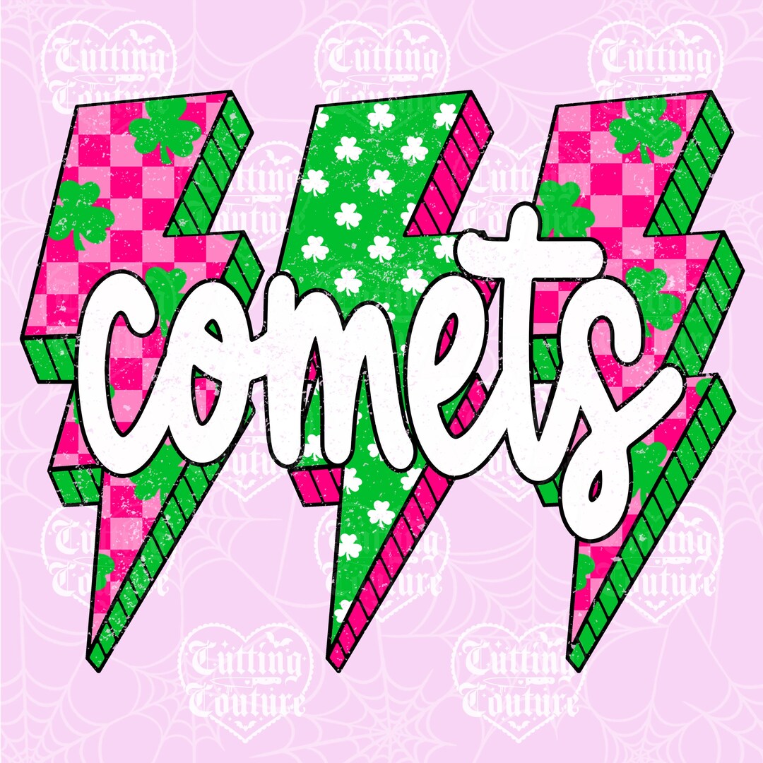 St. Patrick's Comets Png, Retro St. Patrick's Day Png, Comets Mascot ...