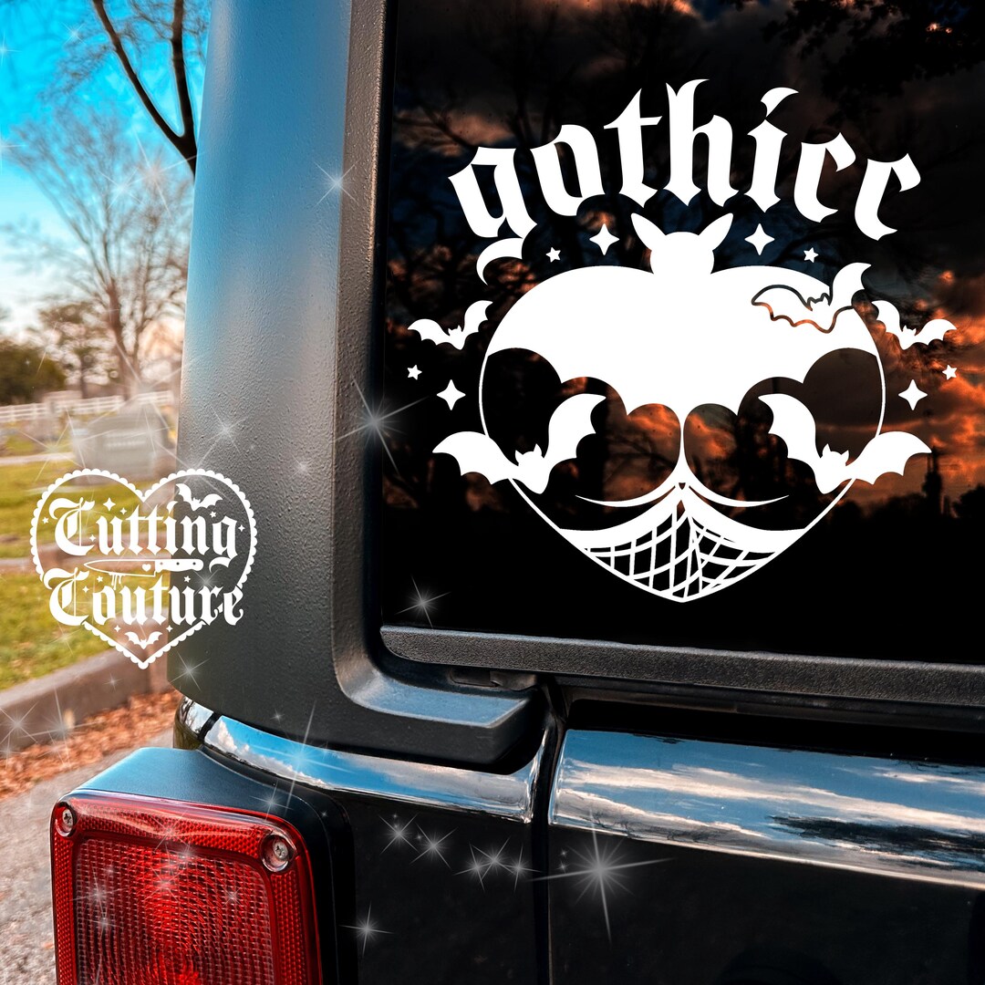 Gothicc Car Decal, Goth Girl Car Sticker, Spooky Car Decal, Alt Girl ...