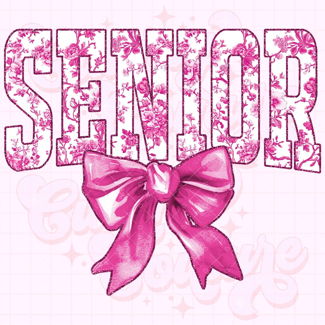 Senior Png, Pink Toile Png, Floral Png, Chinoiserie Png, DTG, DTF ...