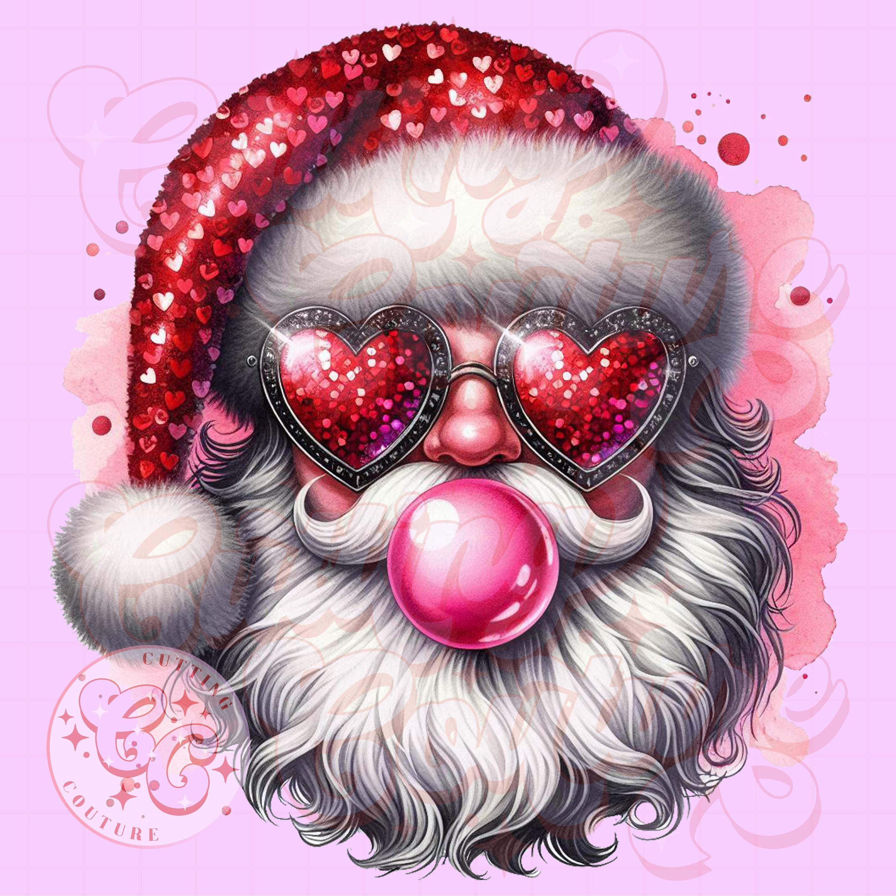 Retro Santa Png, Retro Christmas Png, Santa Blowing Bubblegum Png, Cute ...