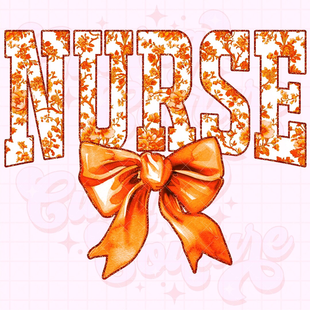 Nurse Png, Orange Toile Nurse Png, Floral Png, Chinoiserie Png, Nurse ...