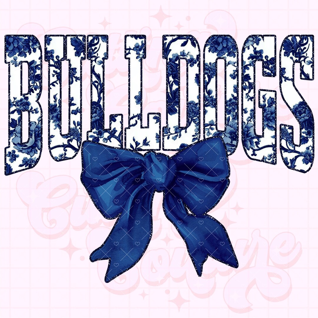 Bulldogs Png, Navy Toile Png, Bulldogs Sublimation, Game Day Png ...