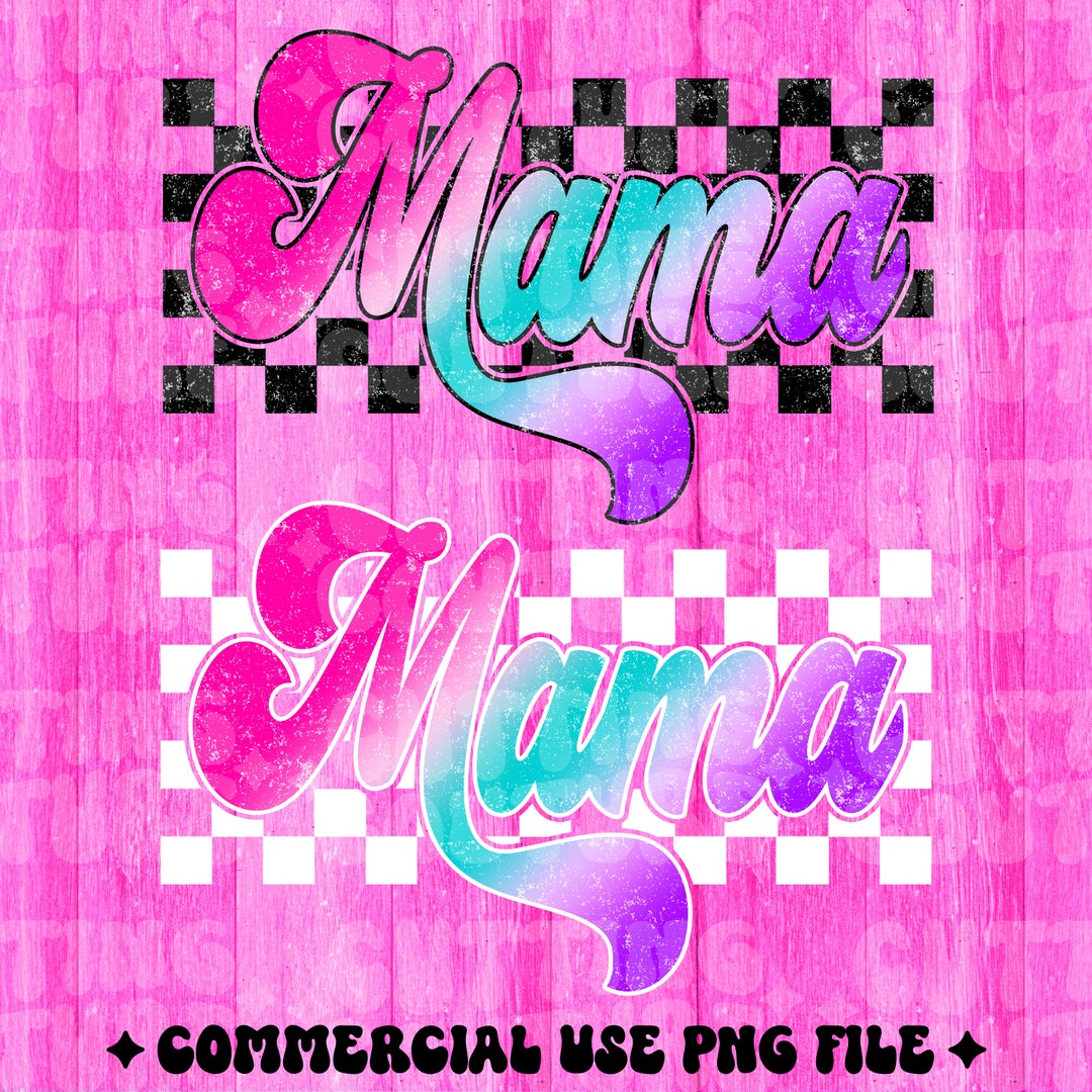 Retro Checkered Mama Png Bundle, Checkered Mama Png, Distressed Mama ...