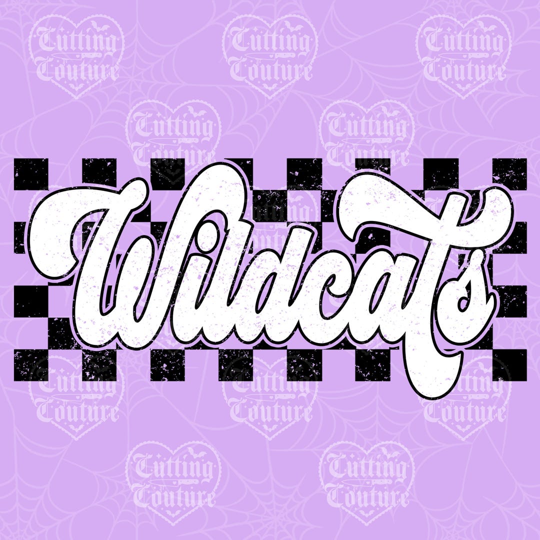 Retro Checkered Wildcats Png, Retro Wildcats Sublimation Design, Game ...