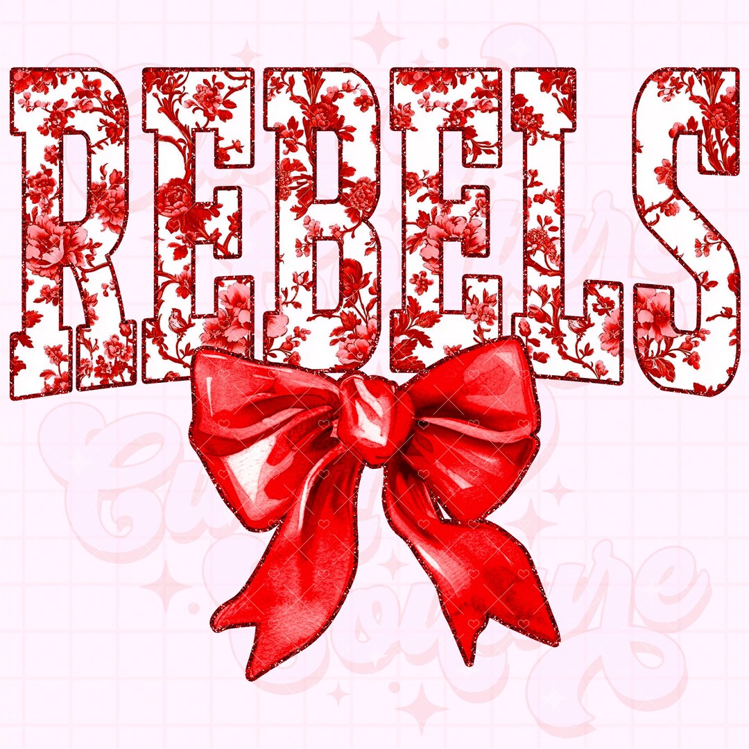 Rebels Png, Red Toile Png, Rebels Sublimation, Game Day Png, Rebels ...