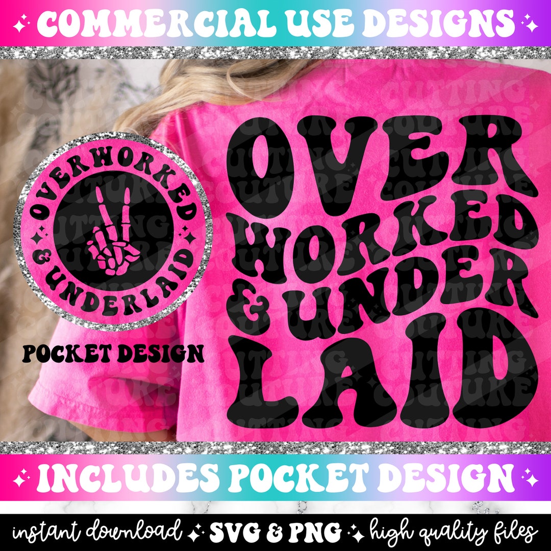 Overworked and Underlaid Png, Sarcastic Svg, Sarcasm Png, Retro Png ...