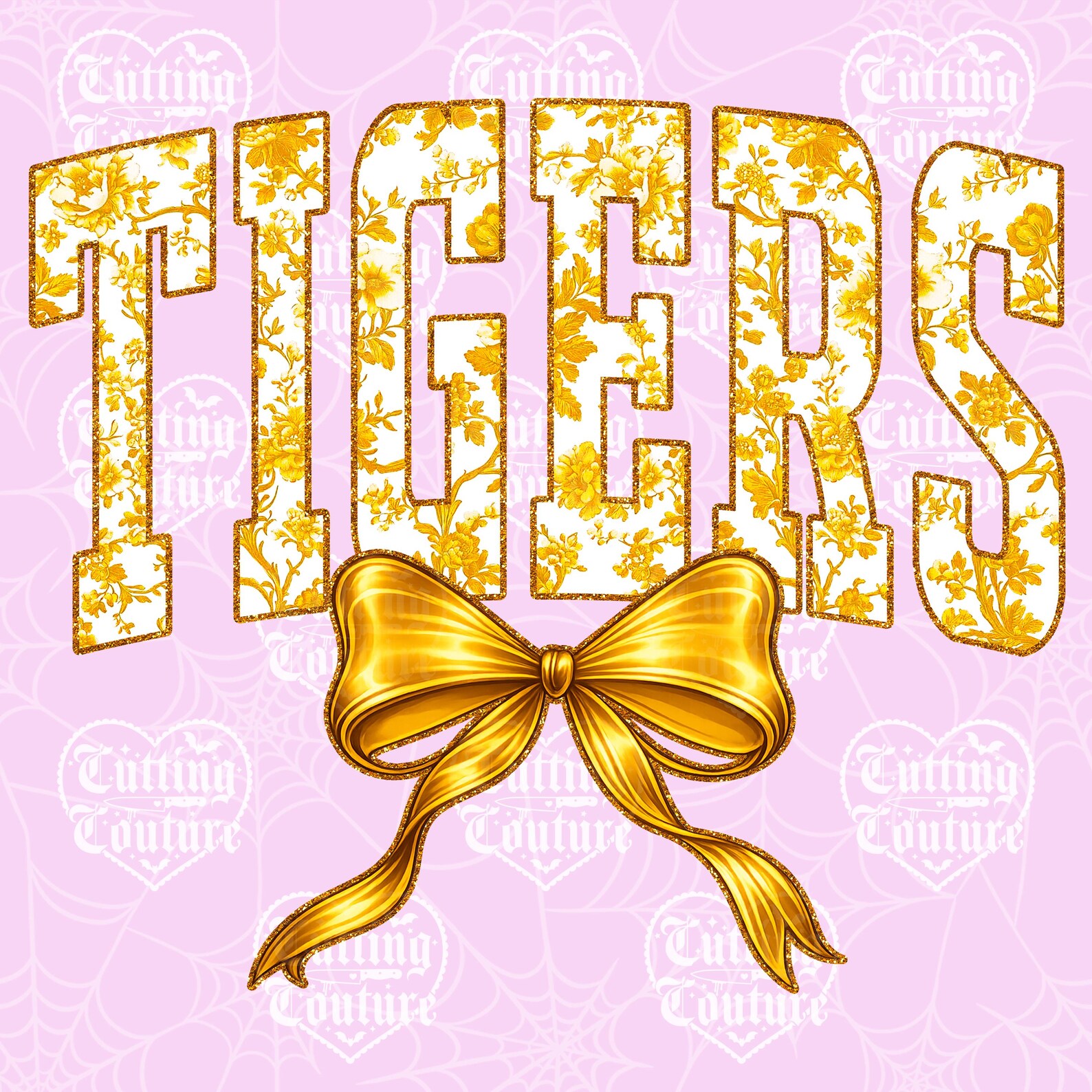 Tigers Png, Gold Toile Png, Tigers Sublimation Design, Game Day Png ...