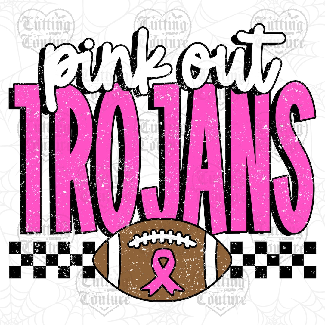 Pink Out Trojans Png, Football Pink Out Png, Breast Cancer Awareness ...