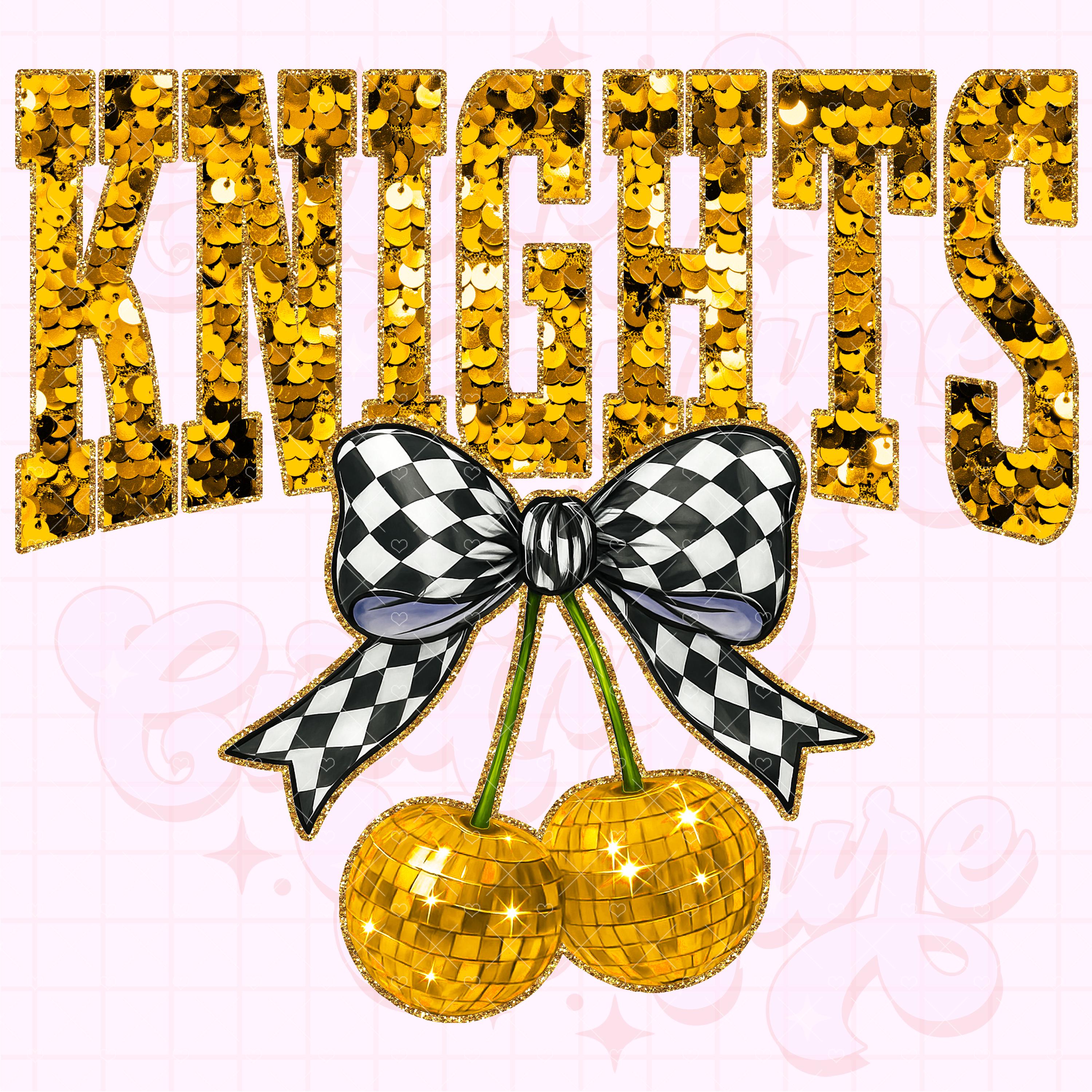 Knights Png, Cherry Sequin Png, Coquette Knights Sublimation Design ...