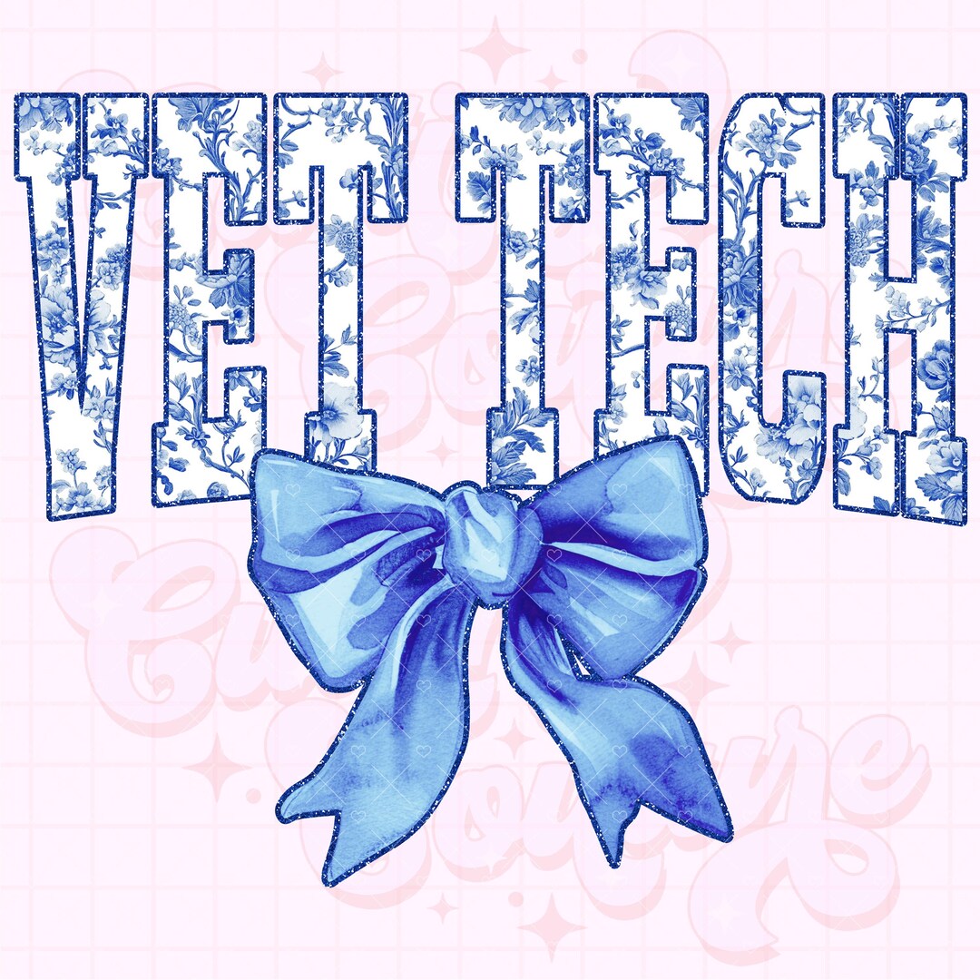 Vet Tech Png, Blue Toile Png, Floral Png, Chinoiserie Png, Vet Tech ...