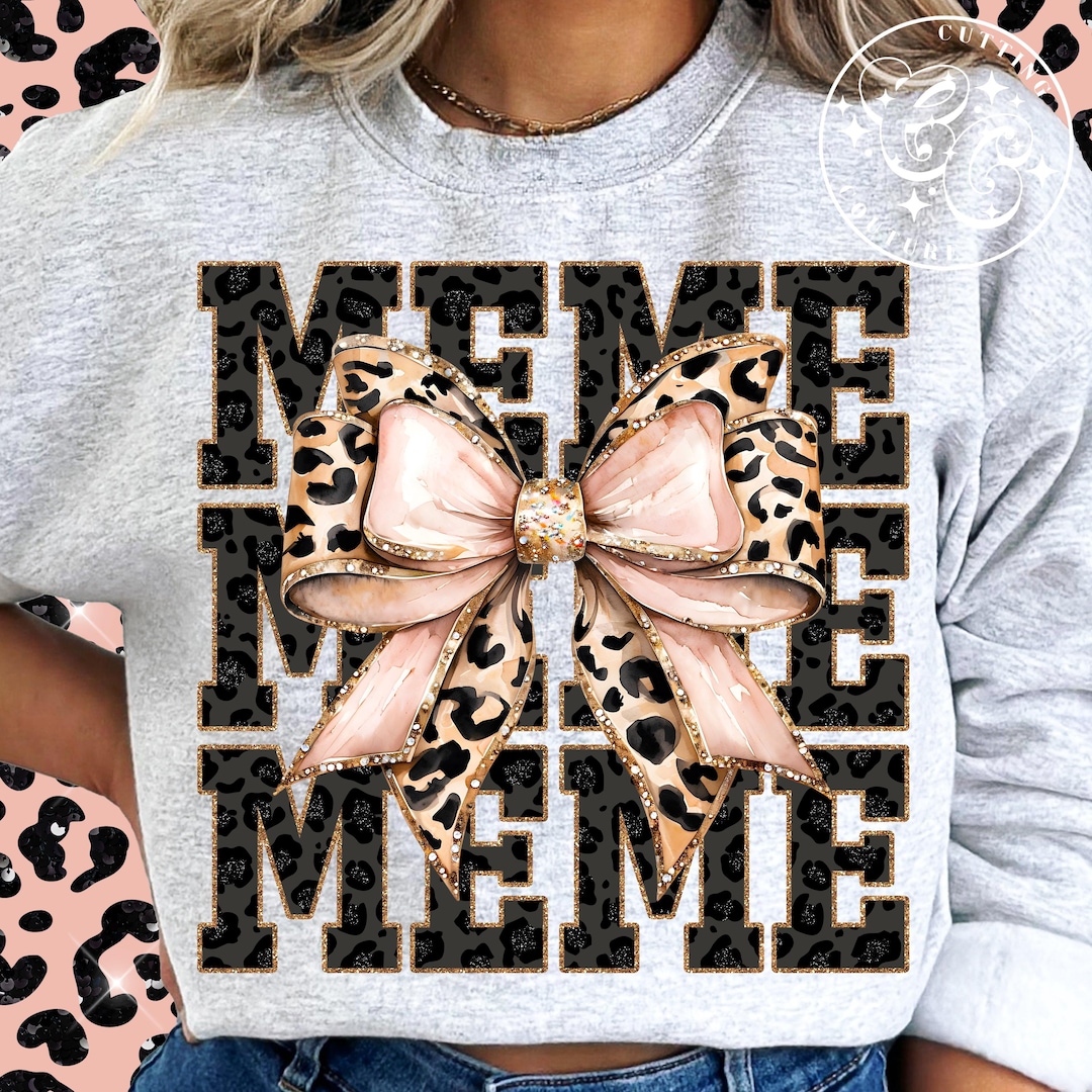 Meme Png, Glitter Leopard Meme Png, Coquette Meme Png, Trendy Meme Png ...