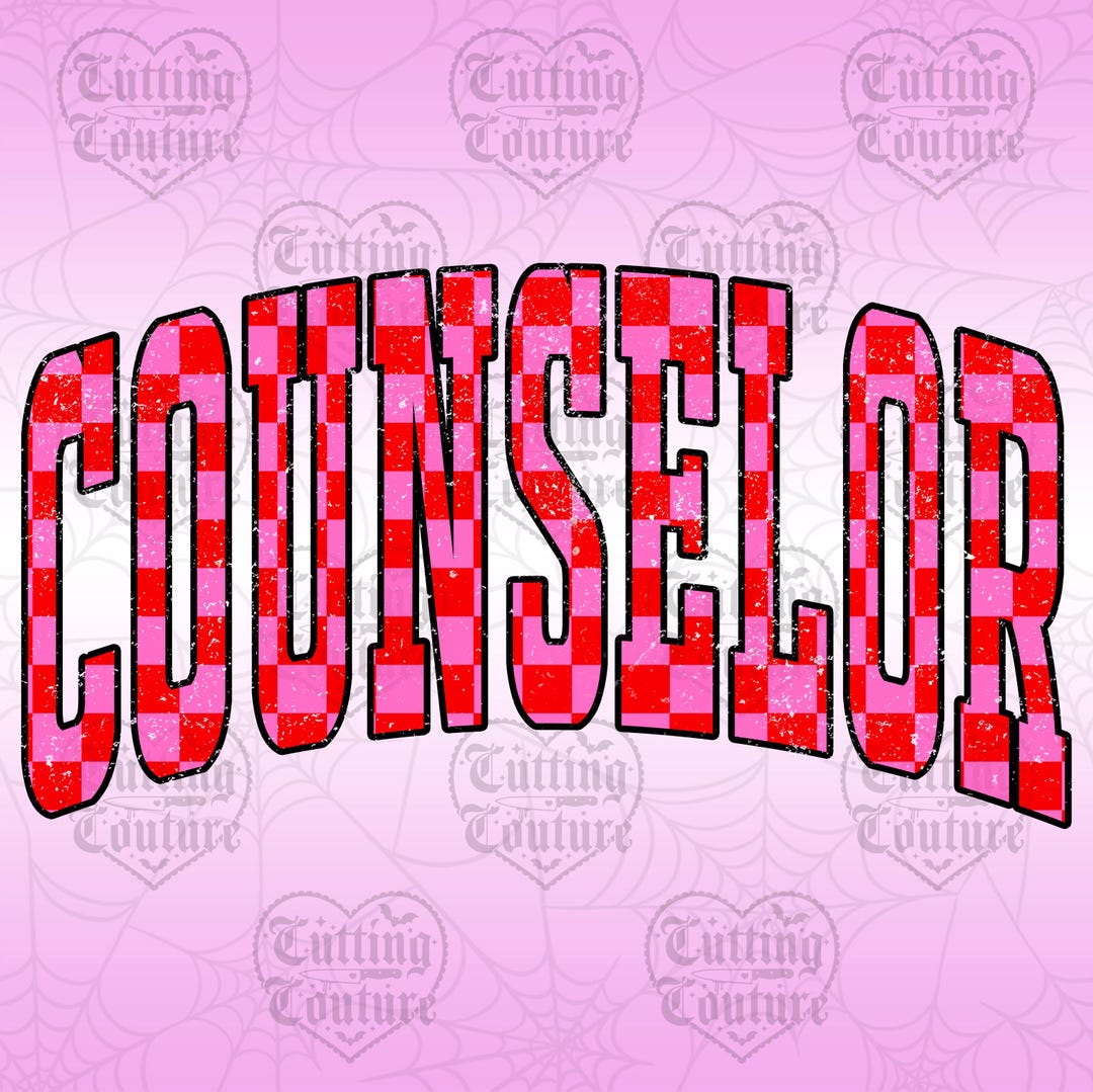 Valentine School Counselor Png, Retro Valentine's Day Png, Checkered ...