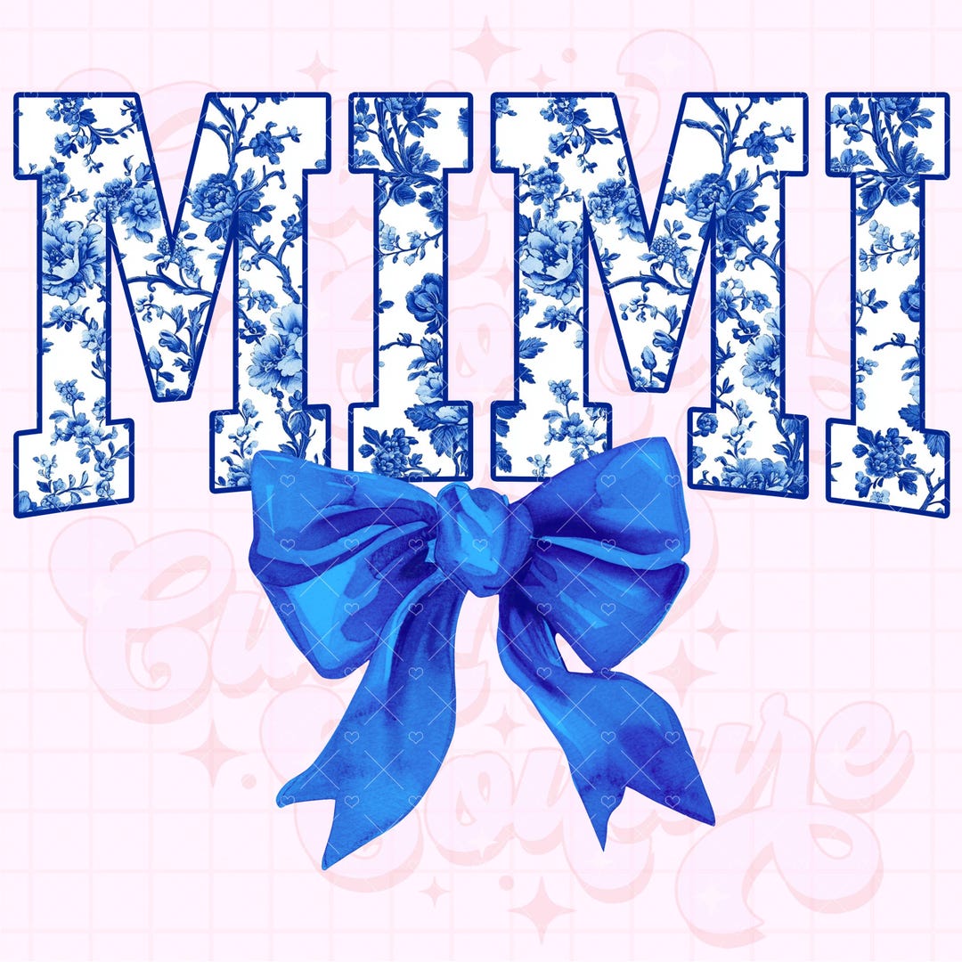 Mimi Png, Blue Toile Mimi Png, Floral Mimi Png, Chinoiserie Png, DTG ...