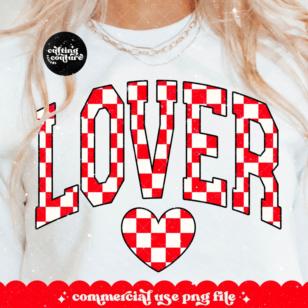 Lover Png, Checkered Valentine Png, Valentine's Day Sublimation Design ...