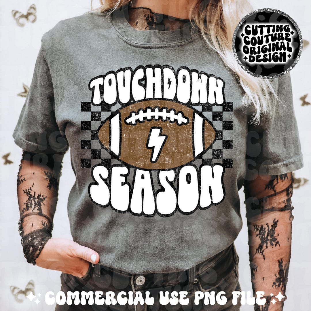 Touchdown Season Png, Retro Football Png, Checkered Football Png ...