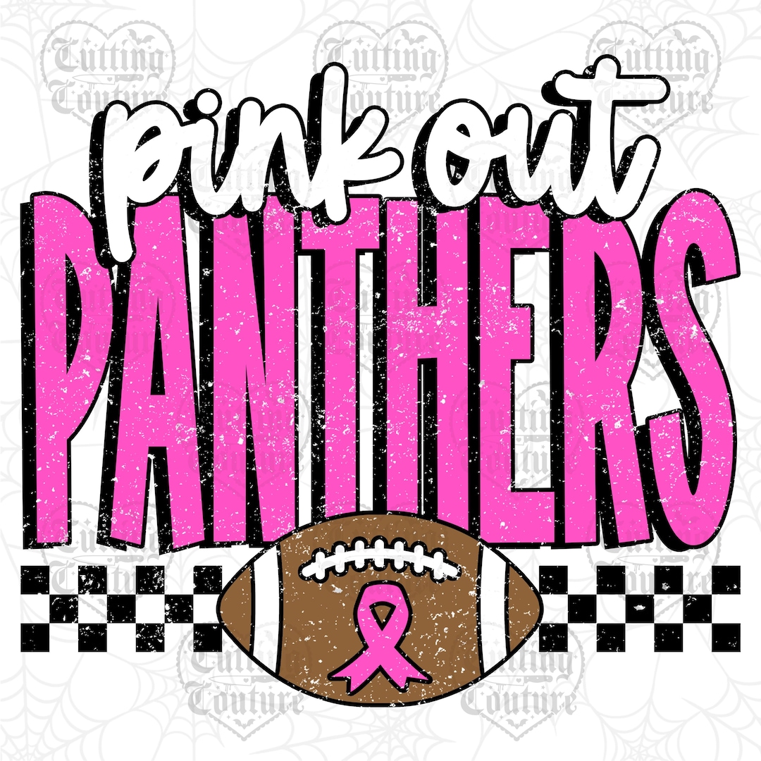 Pink Out Panthers Png, Football Pink Out Png, Breast Cancer Awareness ...