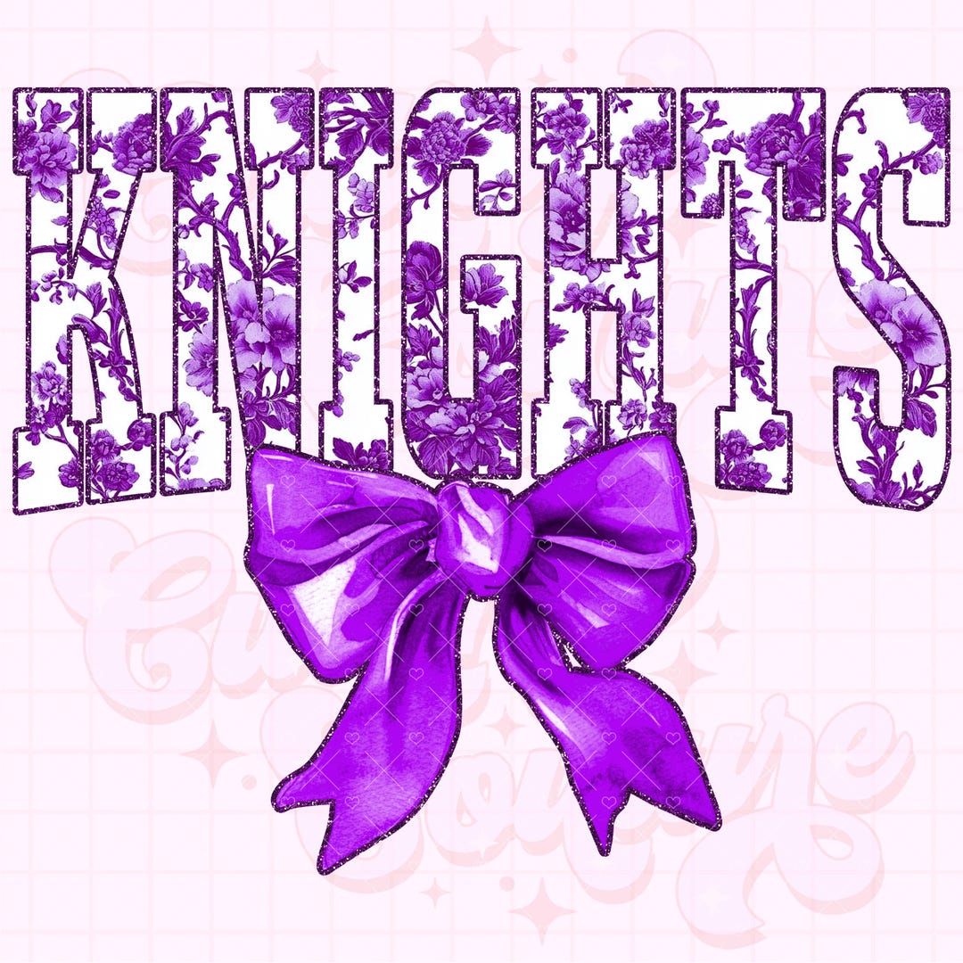 Knights Png, Purple Toile Png, Knights Sublimation, Game Day Png ...