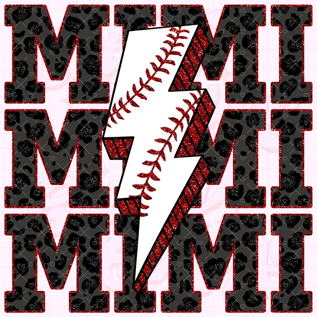 Baseball Mimi Png, Glitter Leopard Baseball Png, Baseball Mimi Shirt ...