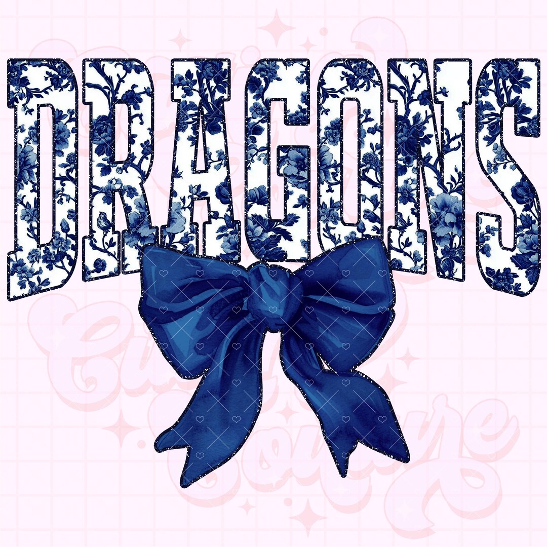 Dragons Png, Navy Toile Png, Dragons Sublimation, Game Day Png, Dragons ...