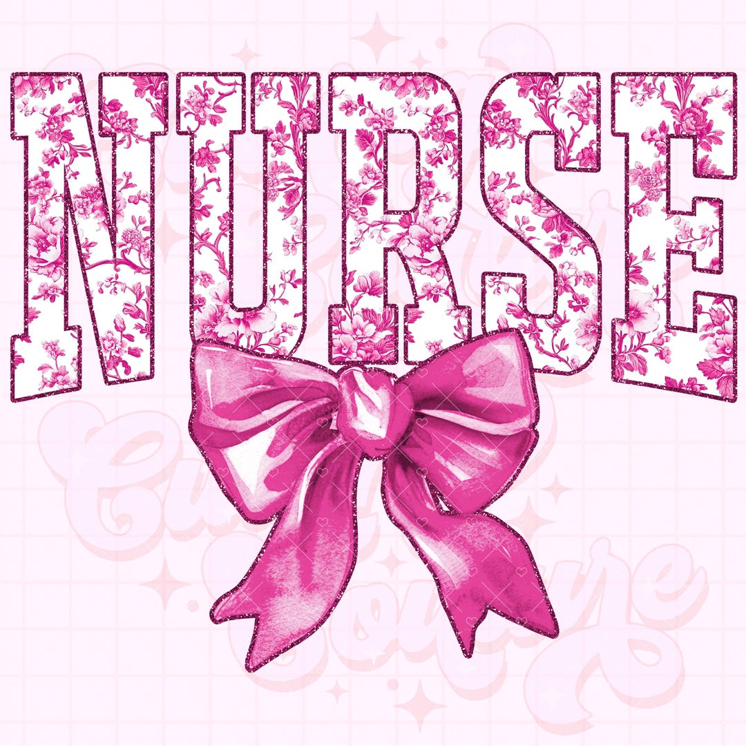 Nurse Png, Pink Toile Nurse Png, Floral Png, Chinoiserie Png, Nurse DTG ...