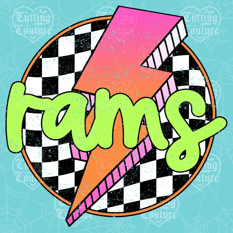 Rams Png, Checkered Png, Retro Rams Sublimation, Game Day Png, Rams ...