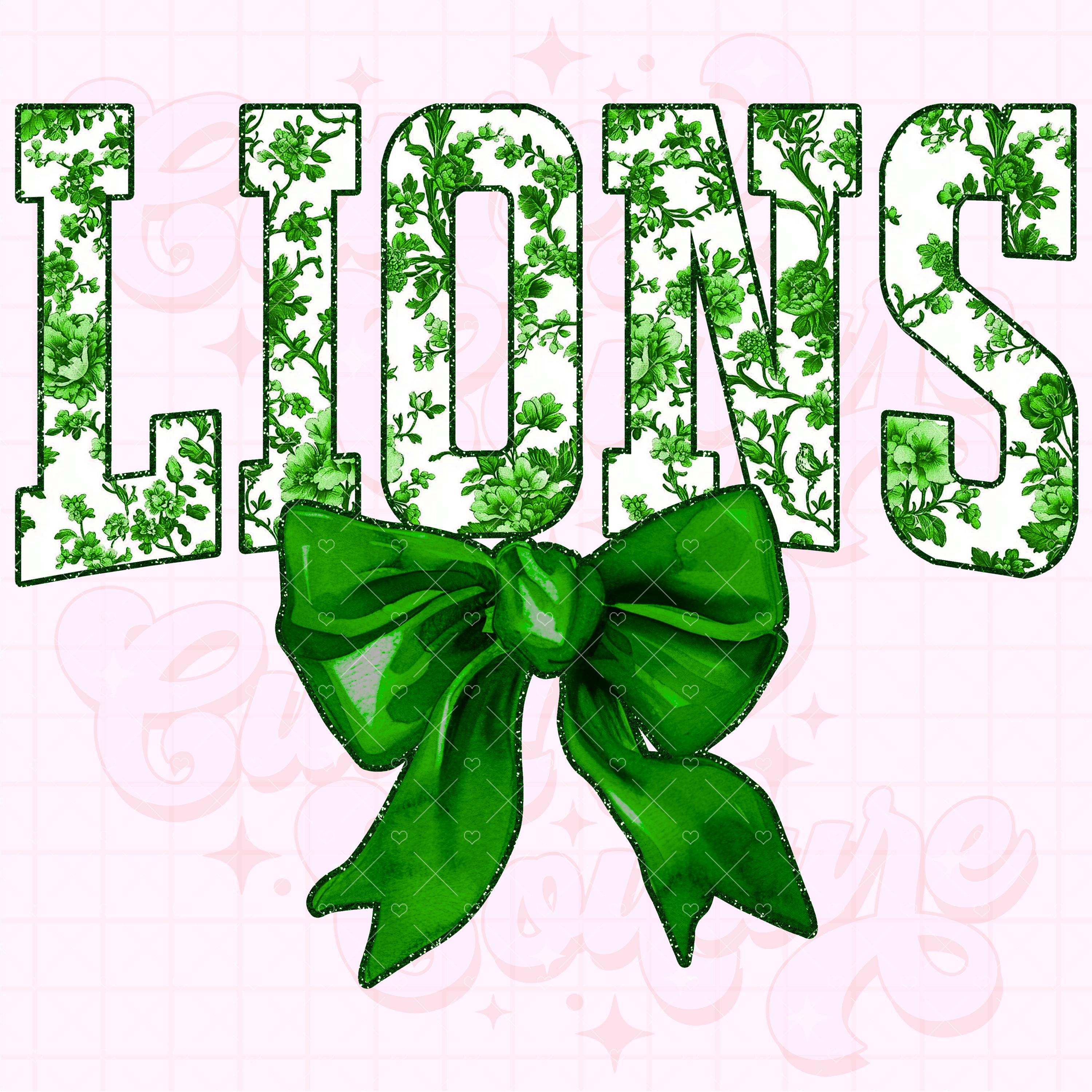 Lions Png, Green Toile Png, Lions Sublimation Design, Game Day Png ...
