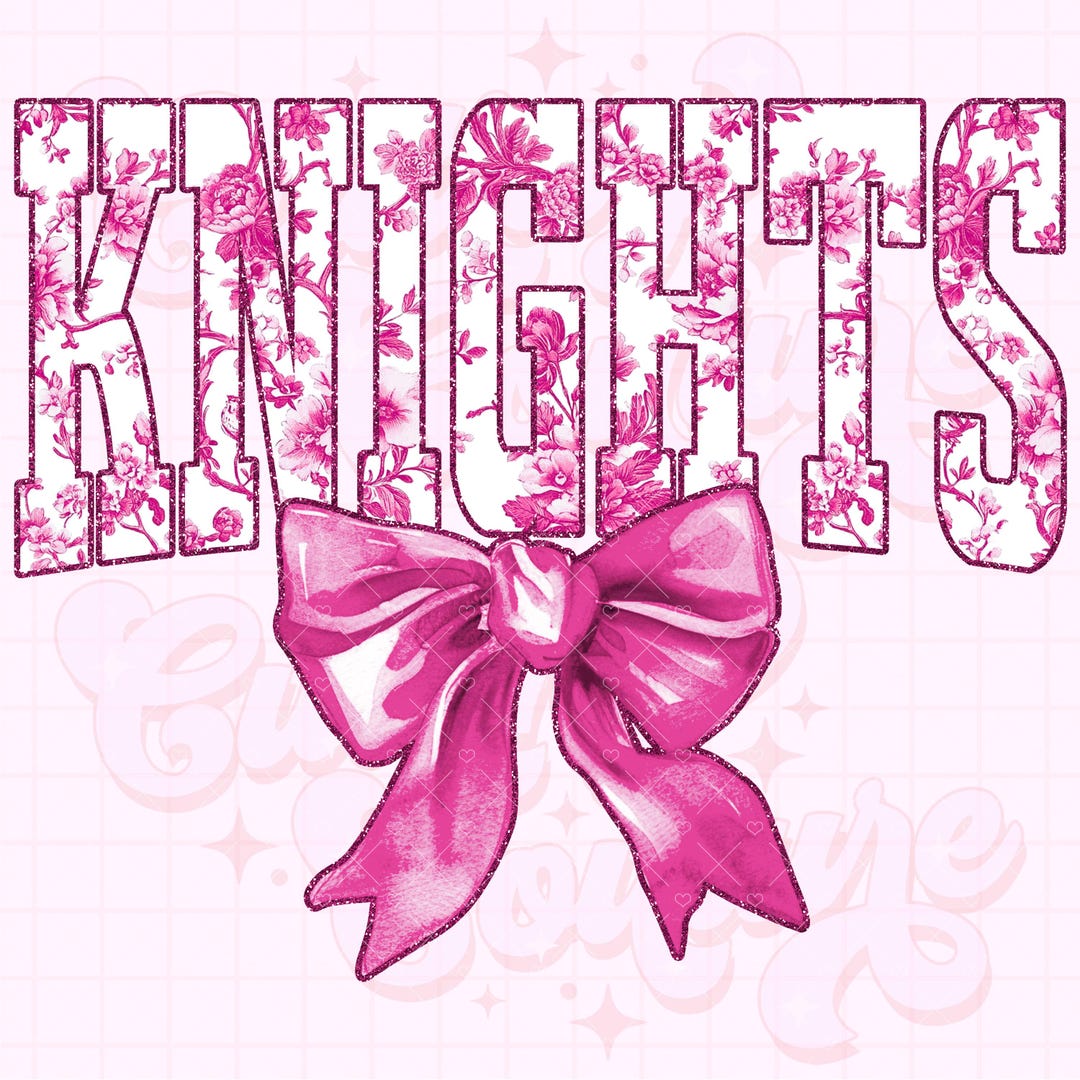 Knights Png, Pink Toile Png, Knights Sublimation Design, Game Day Png ...