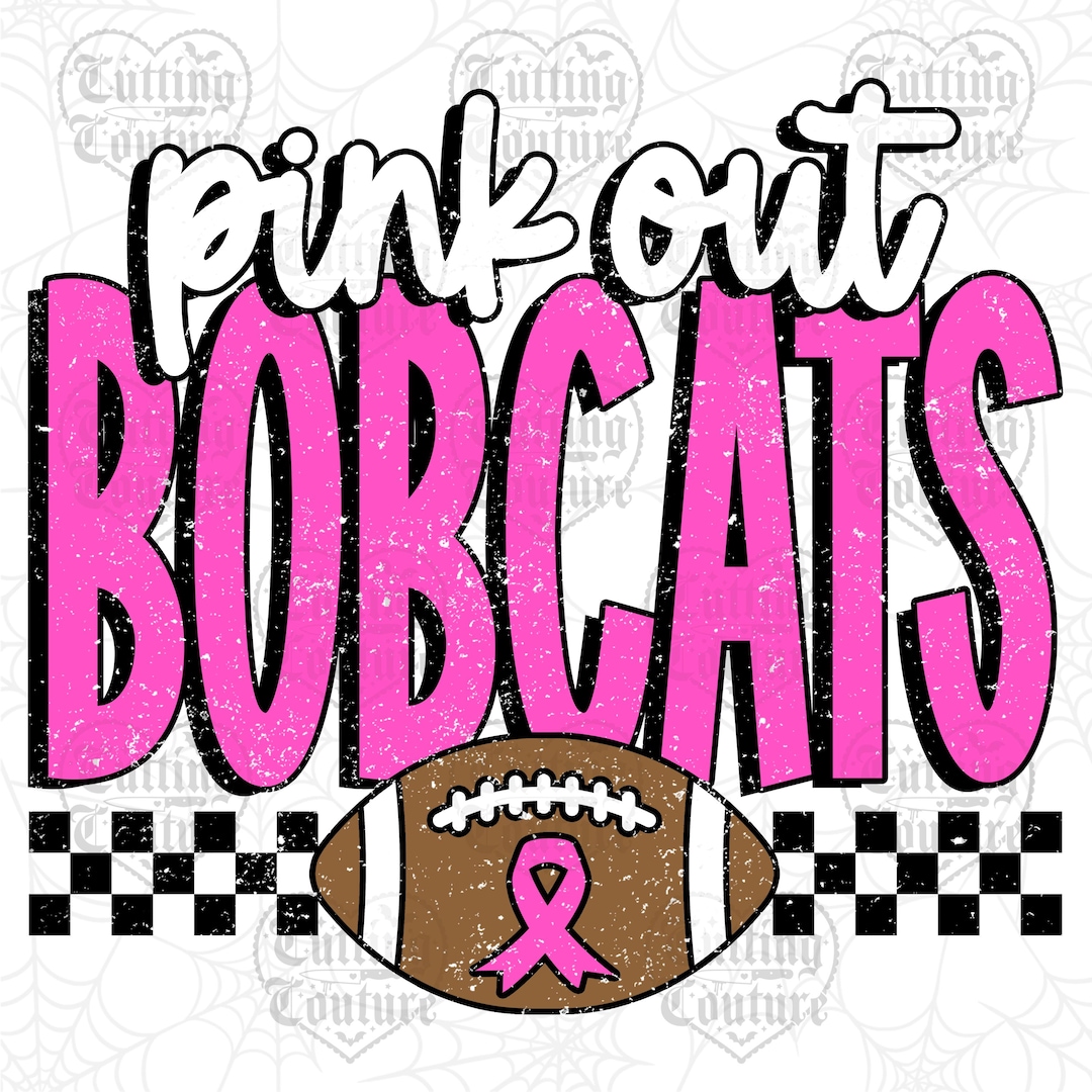 Pink Out Bobcats Png, Football Pink Out Png, Breast Cancer Awareness ...