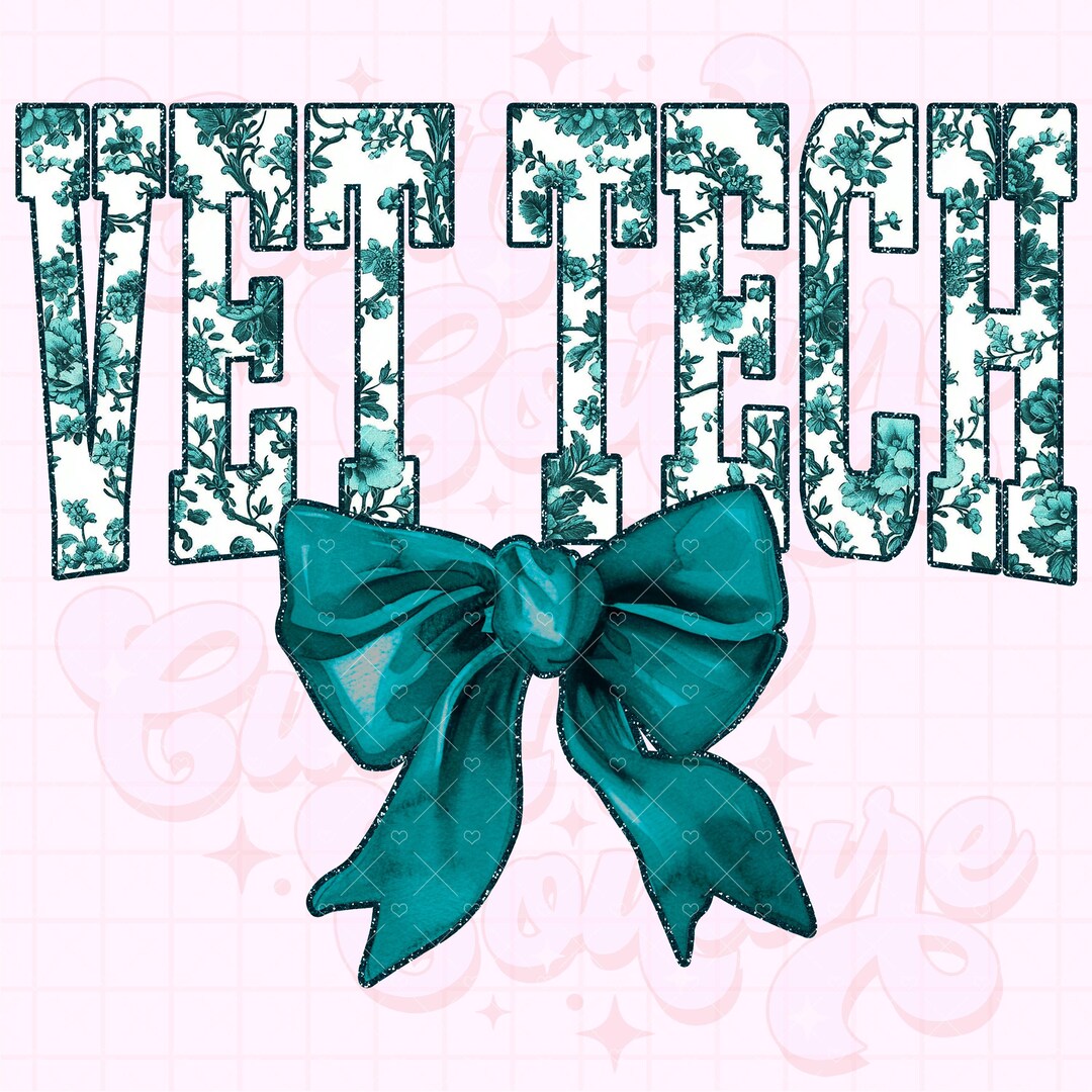 Vet Tech Png, Teal Toile Png, Floral Png, Chinoiserie Png, Vet Tech ...