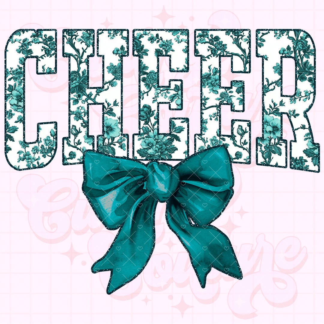 Cheer Png, Teal Toile Png, Cheer Sublimation, Cheer Comp Day Png, Cheer ...