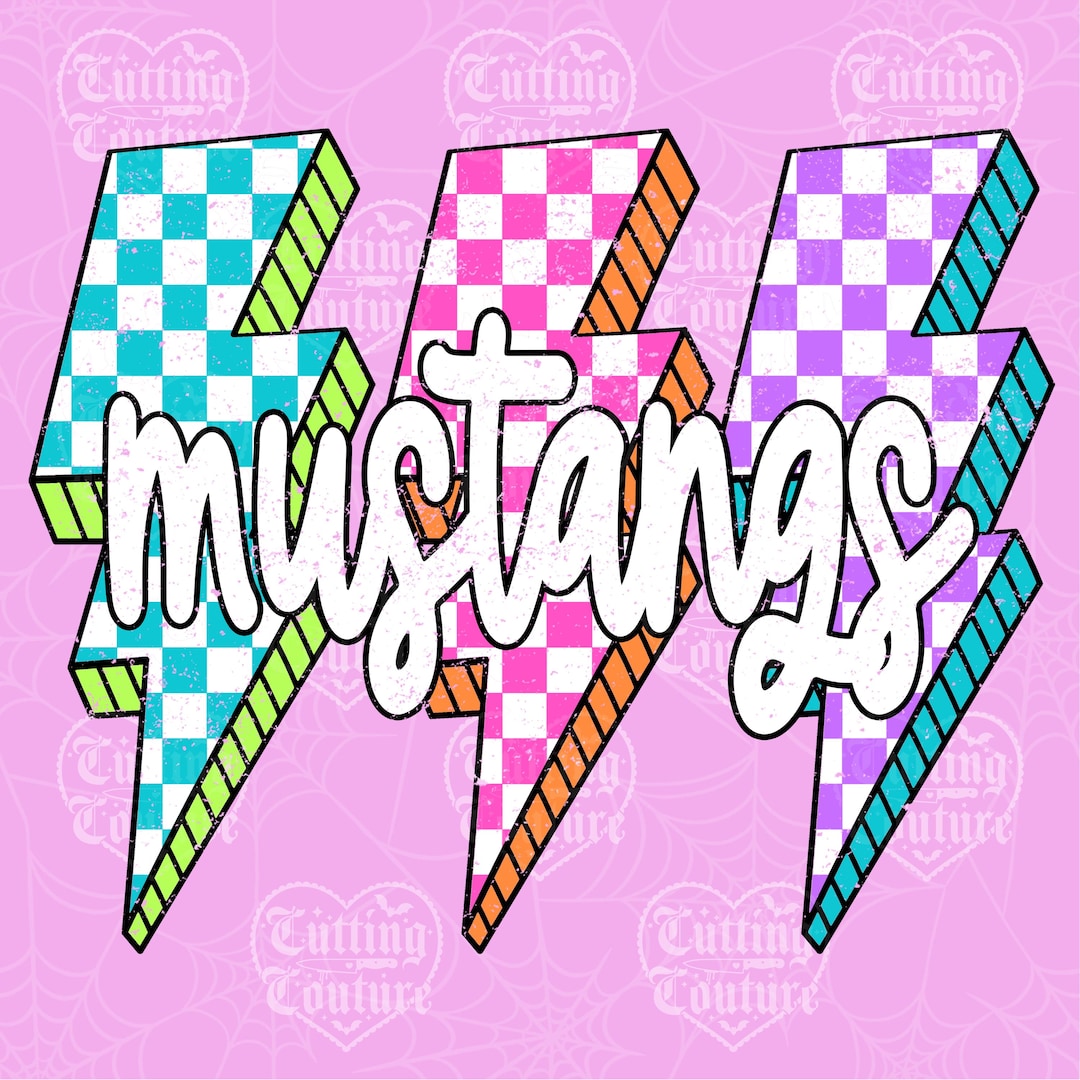 Mustangs Png, Checkered Png, Retro Mustangs Sublimation, Game Day Png ...