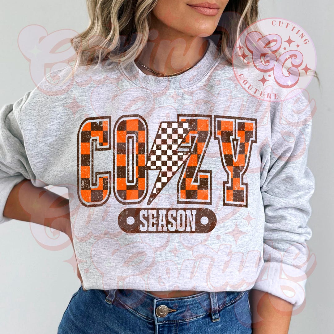 Cozy Season Png, Retro Checkered Fall Png, Varsity Fall Png, Fall Shirt ...