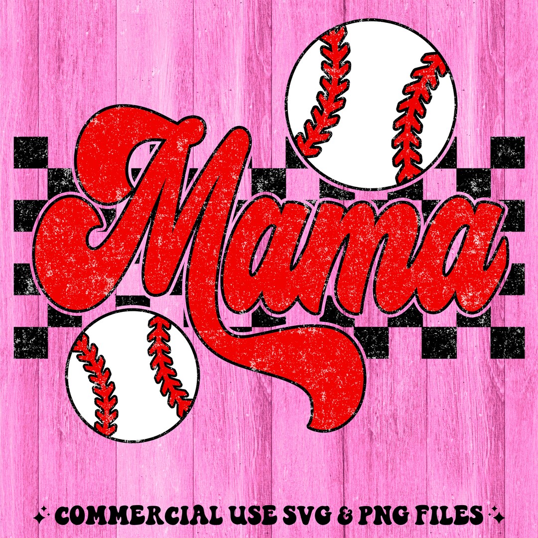 Retro Checkered Baseball Mama Png, Baseball Mama Svg, Retro Baseball ...