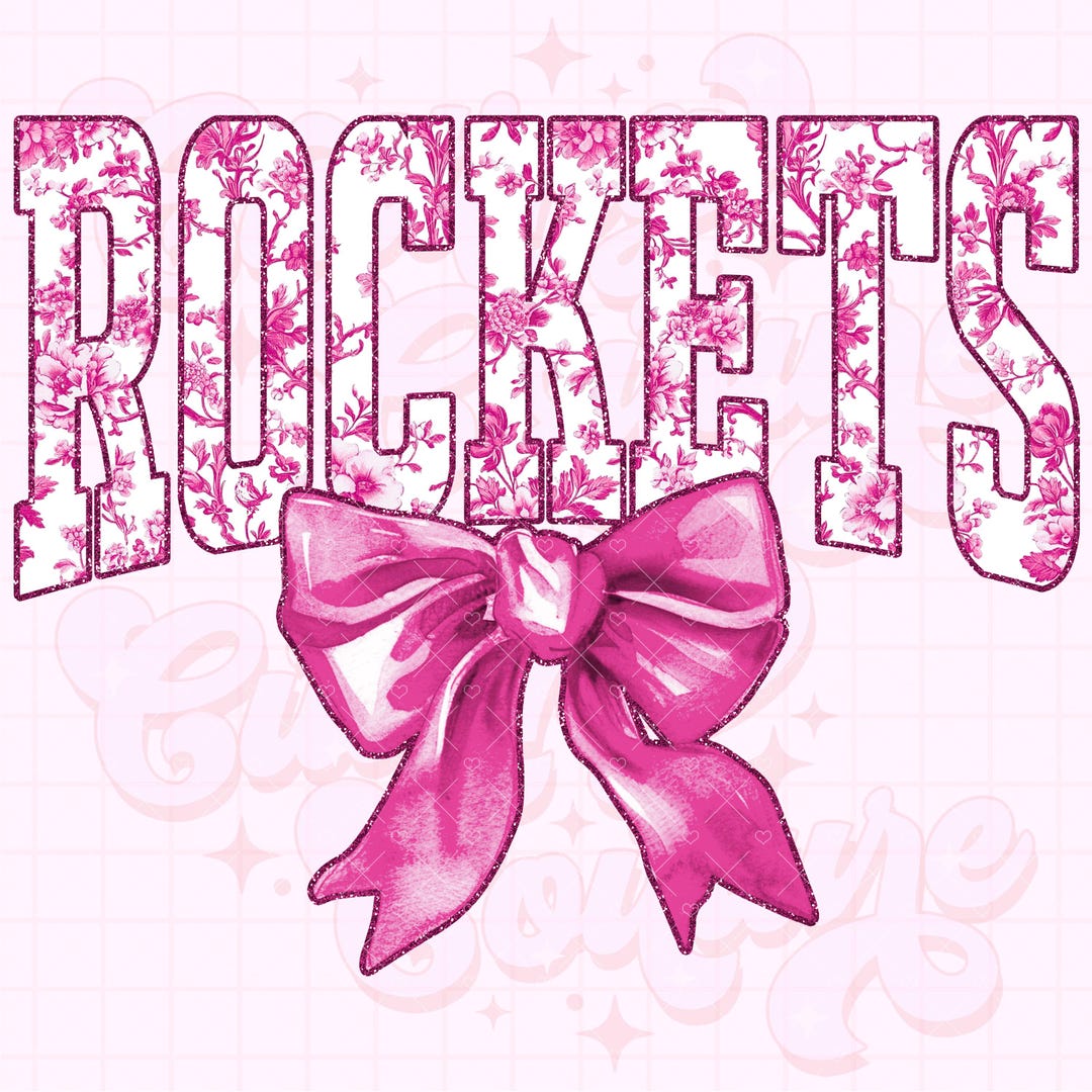 Rockets Png, Pink Toile Png, Rockets Sublimation, Game Day Png, Rockets ...